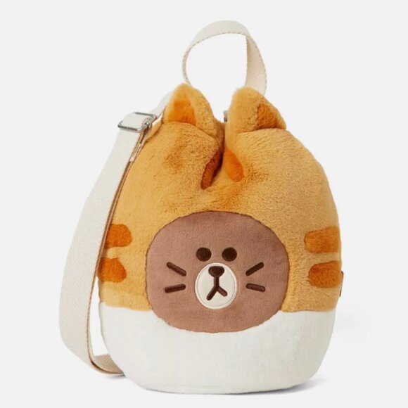 line friends | Bags | Line Friends Official Goods Kitten Brown Bucket ...